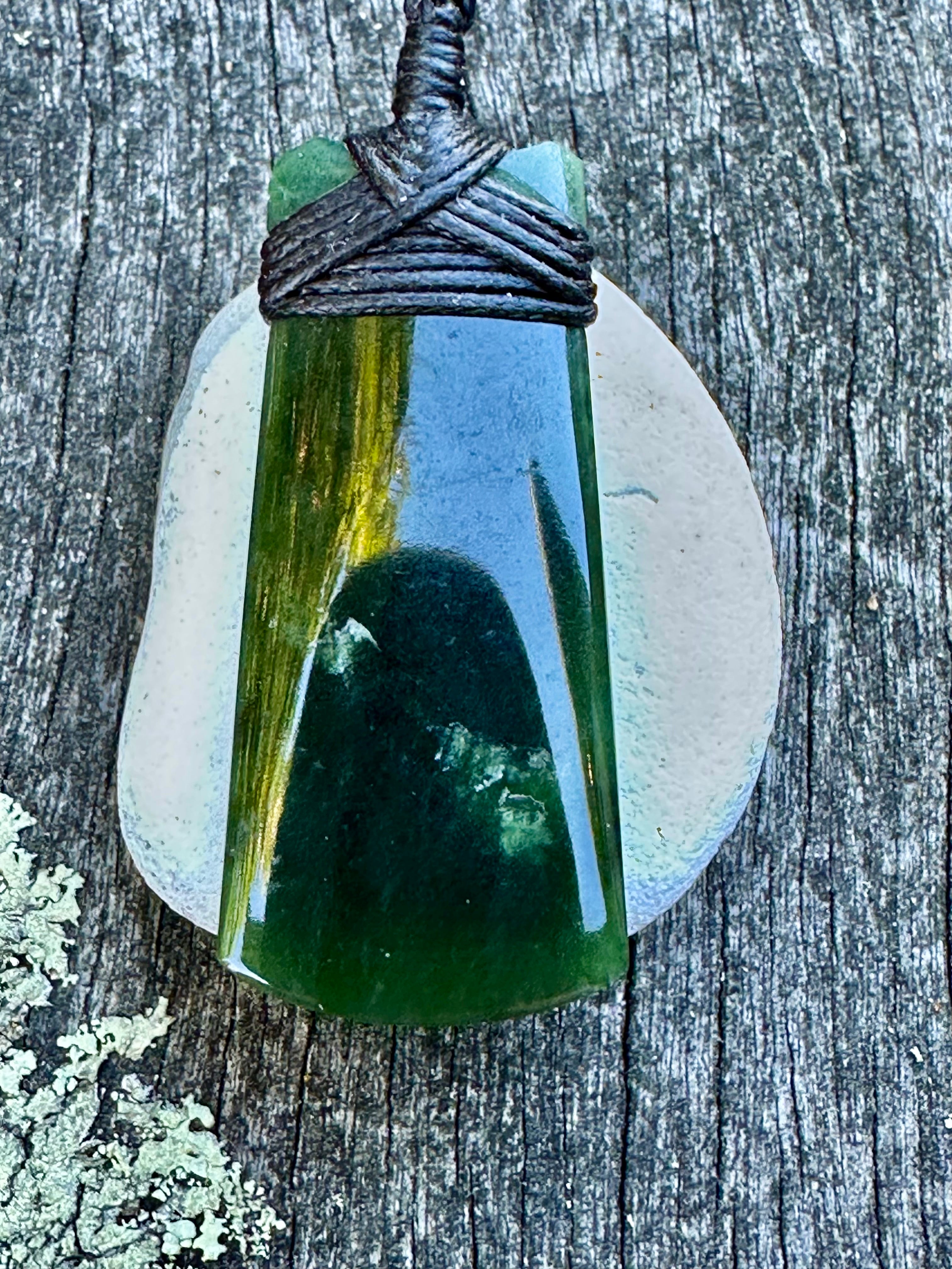 Small dark NZ greenstone toki – Rowena Watson Jewellers