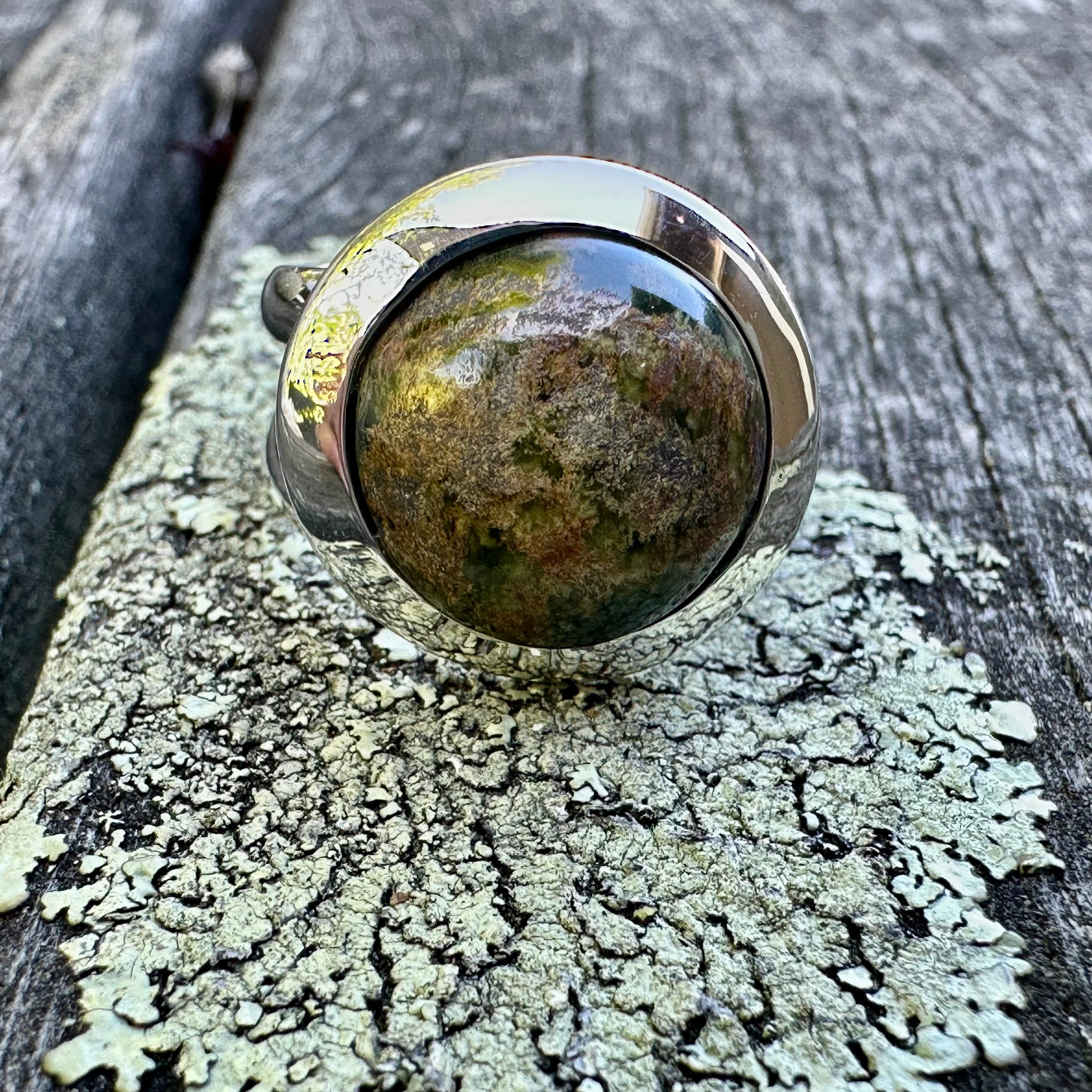 Sterling silver Marsden flower greenstone ring – Rowena Watson Jewellers