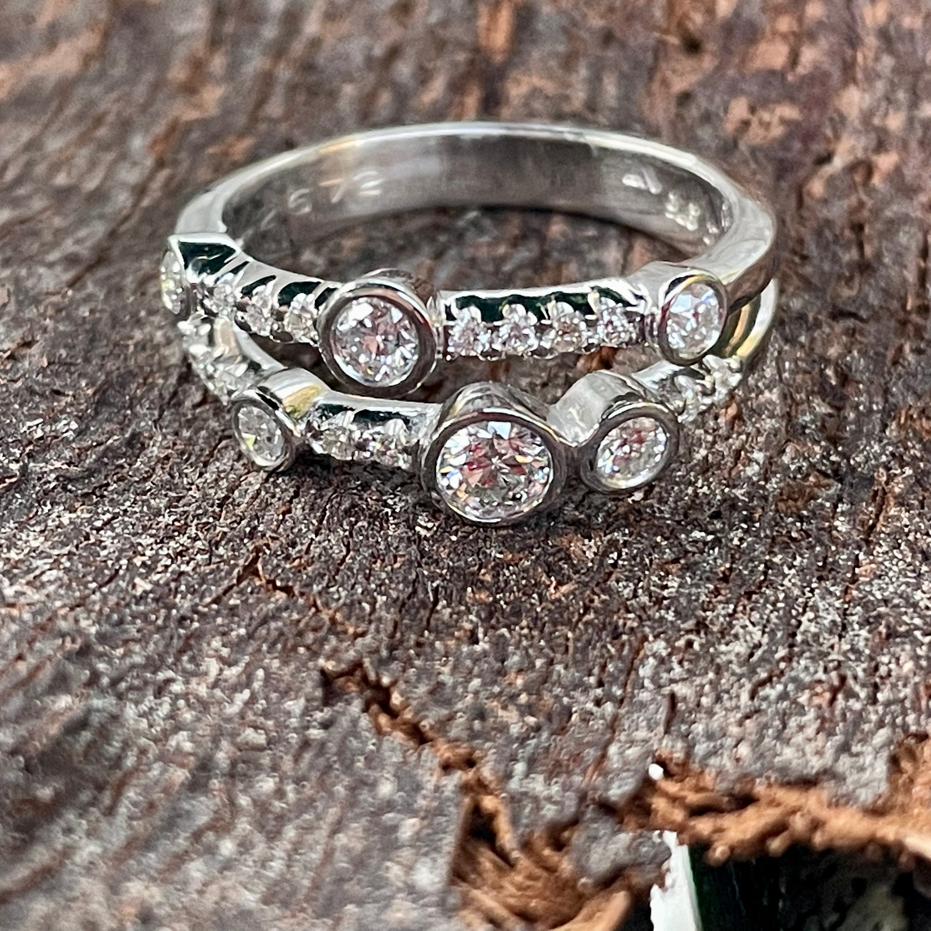 Double band night sky diamond ring – Rowena Watson Jewellers
